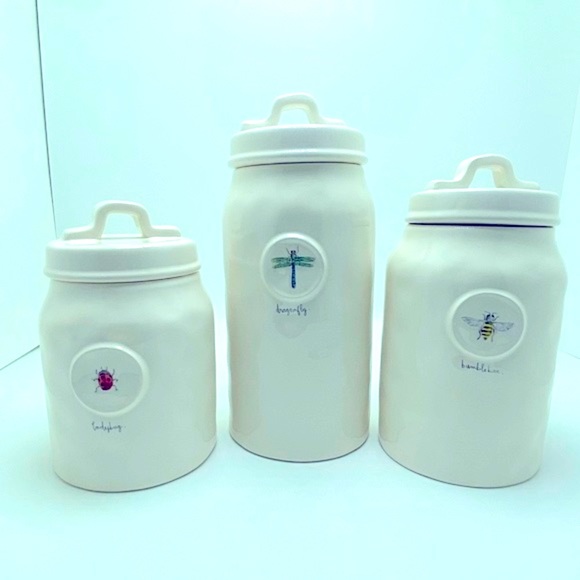 Rae Dunn | Kitchen | Rae Dunn Set Of 3 Insect Canisters Ladybug ...